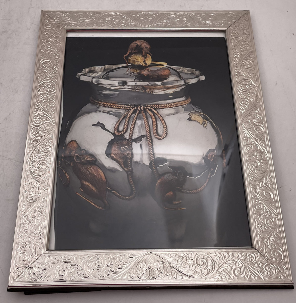 Pair of Del Conte Sterling Silver Picture Frames with Wood Back ...